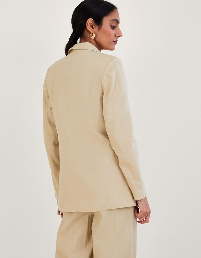 Jenny Jacket in Linen Blend Natural | Women's Jackets | Monsoon UK.
