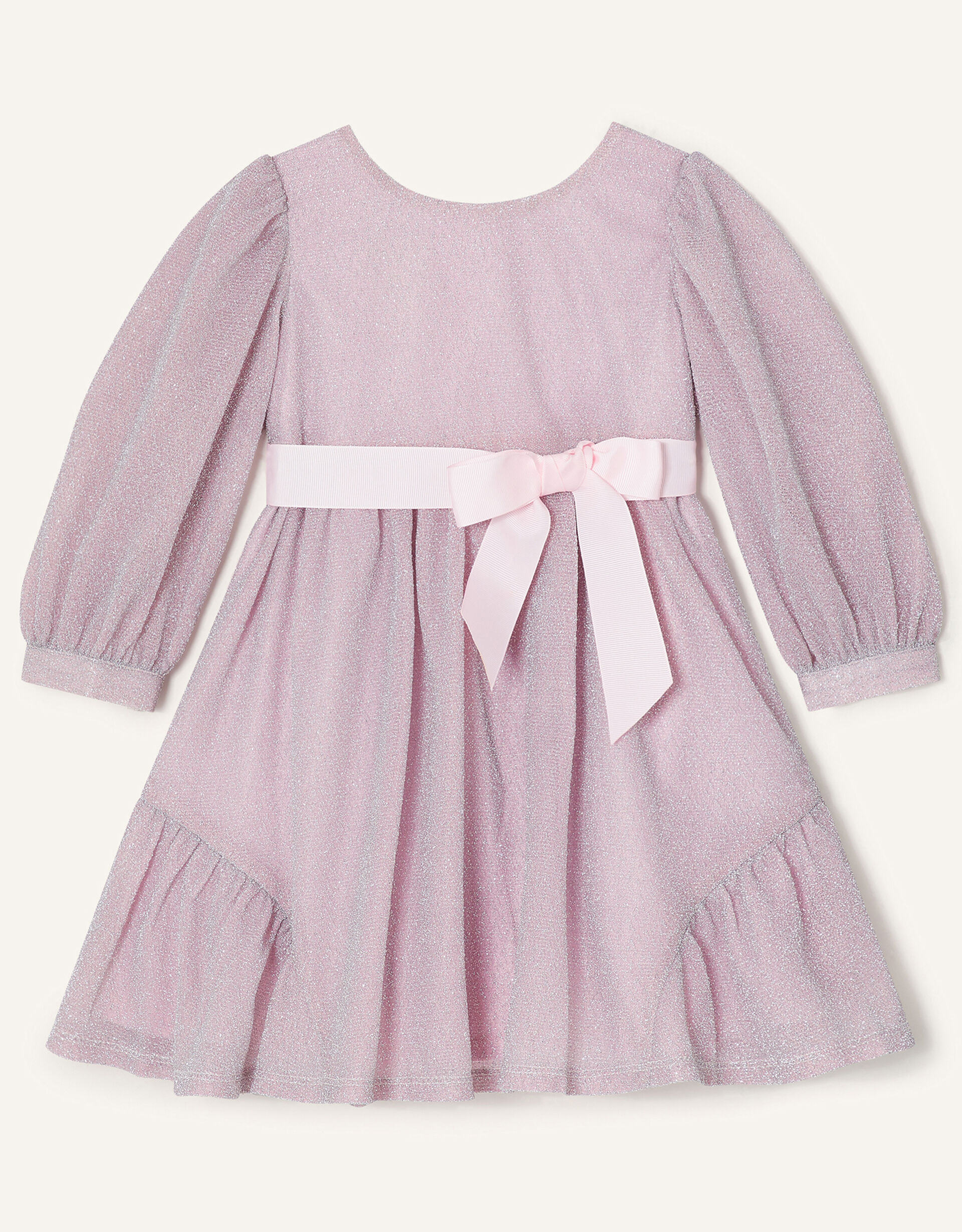 Baby Erin Long Sleeve Sparkle Dress Pink