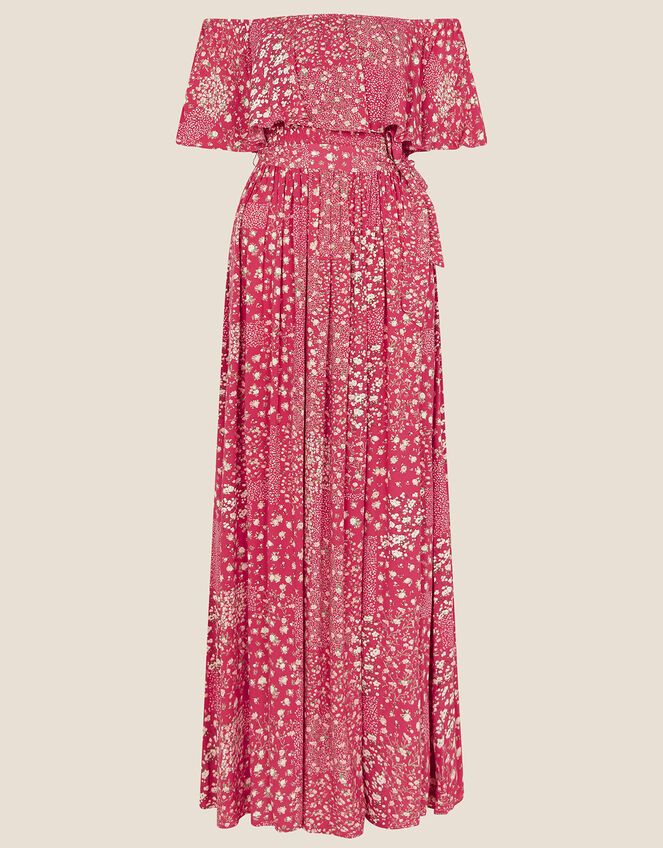 Patchwork Maxi Dress with LENZING™ ECOVERO™ Red