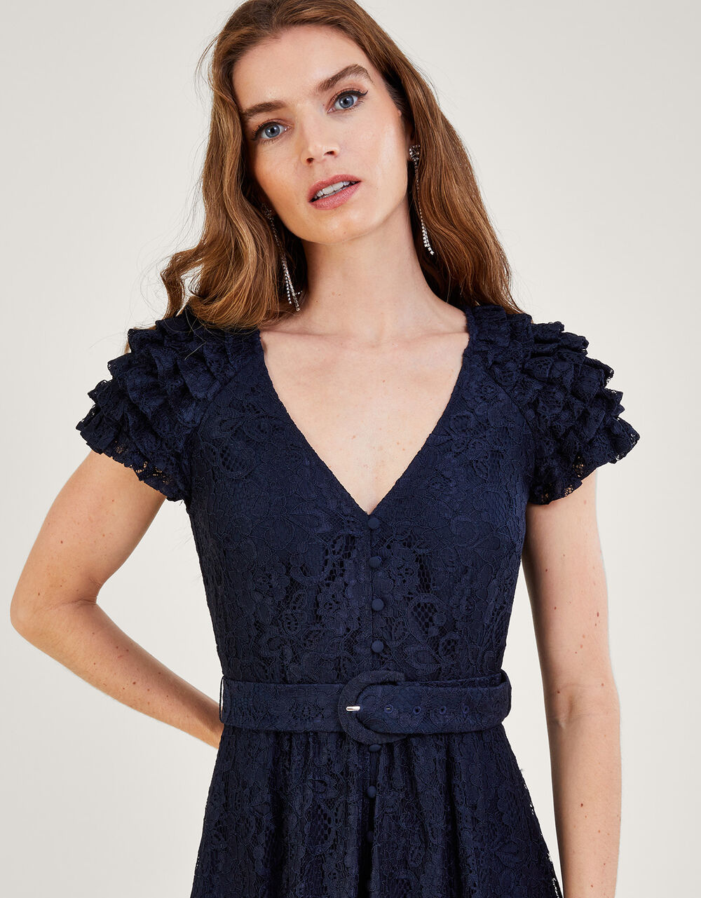 Anneliese Lace Tea Dress Blue | Evening Dresses | Monsoon UK.