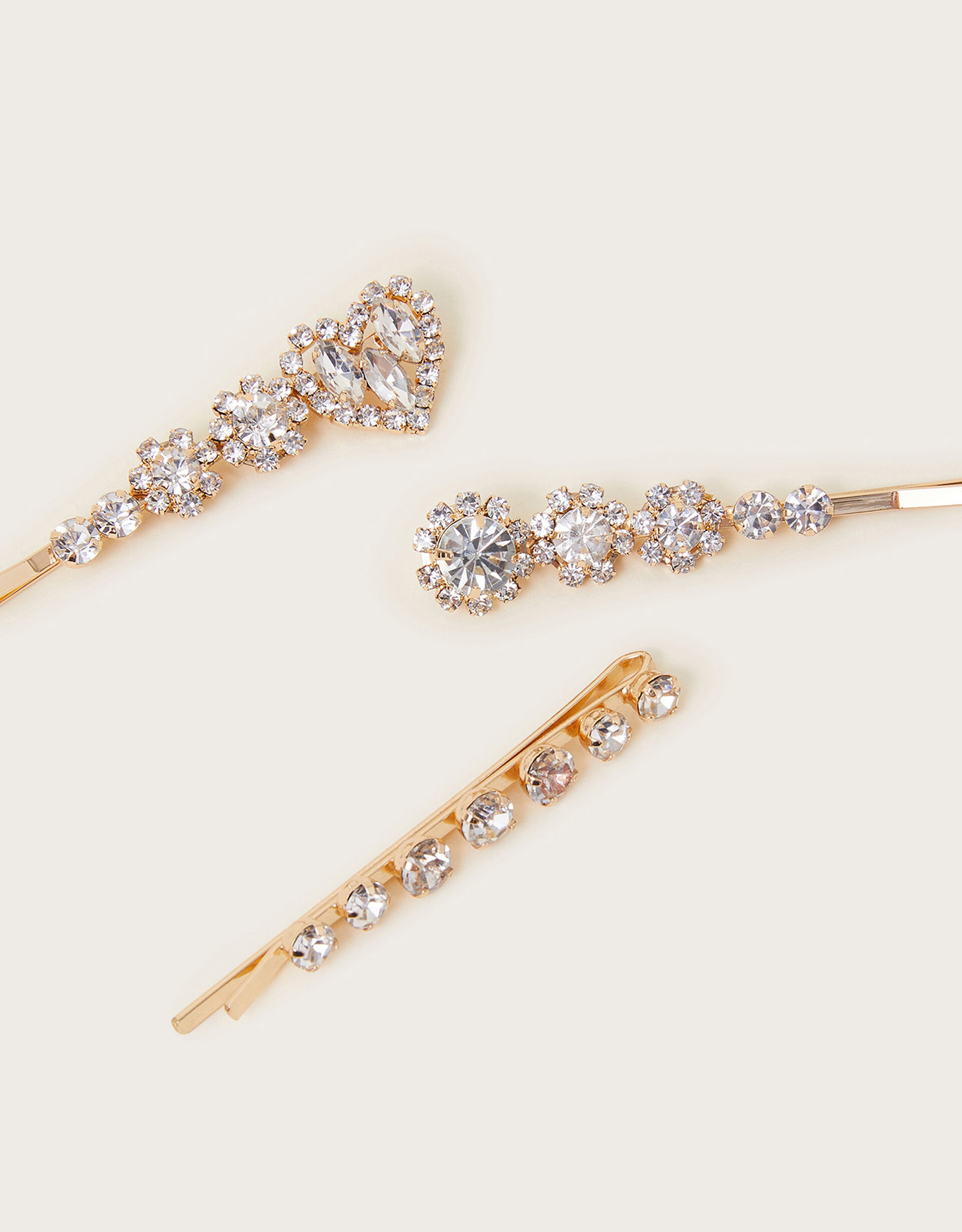 Diamante Heart Hair Clips Set of Three | Jewellery & Hair | Monsoon UK.
