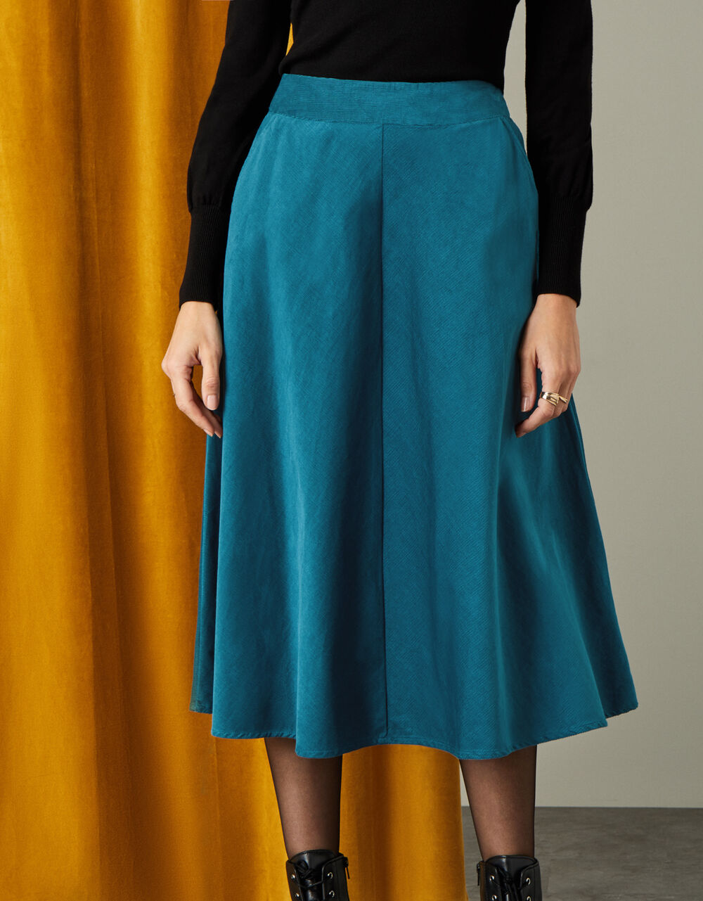 Cord Circle Midi Skirt Teal | Skirts | Monsoon UK.