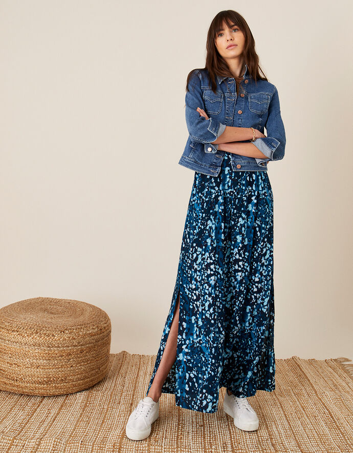 Animal Print Bandeau Dress Blue