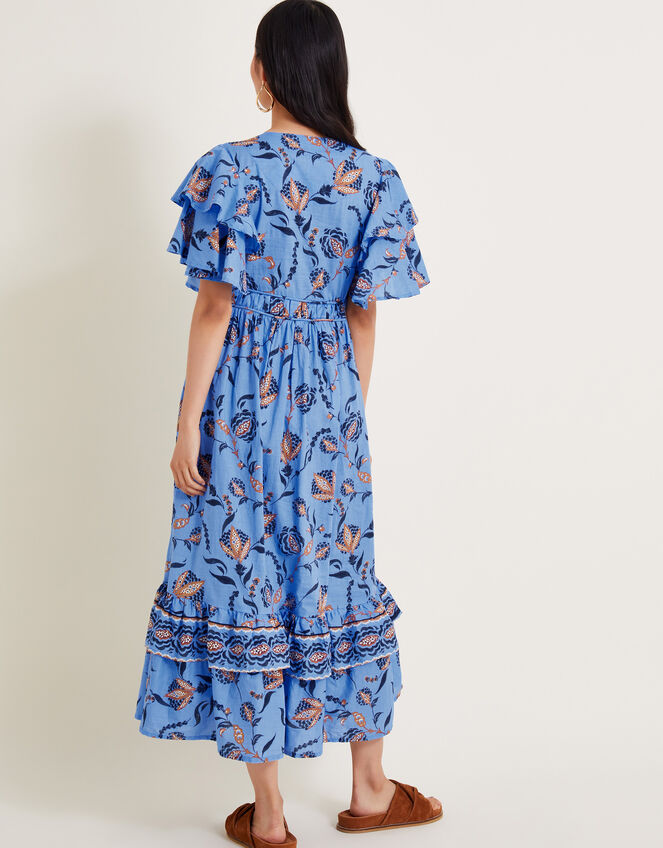 Clara Frill Dress Blue | Day Dresses | Monsoon UK.