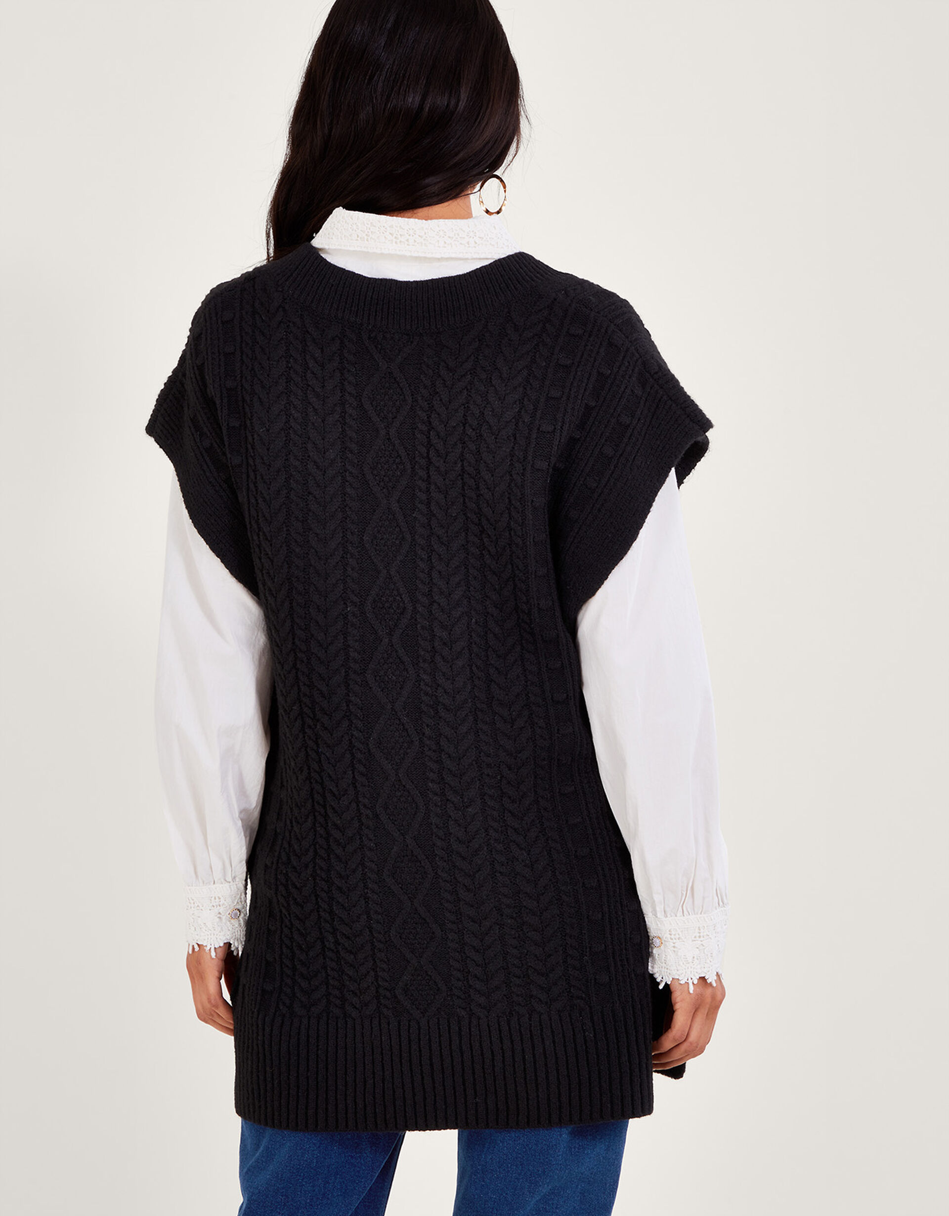 Knit Tabard Black | Jumpers | Monsoon UK.