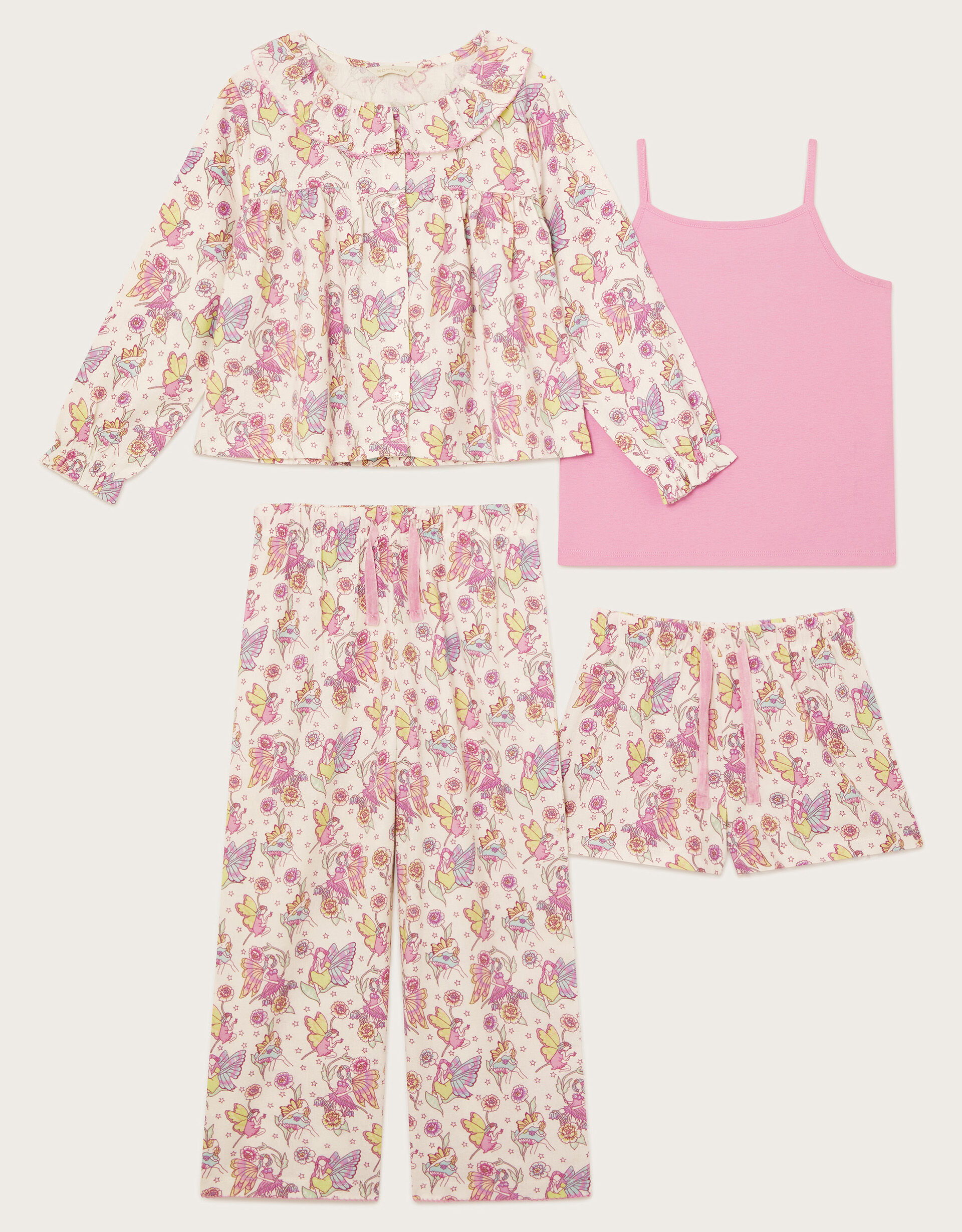 4-Pack Fairy Print Flannel Pyjamas Set Ivory