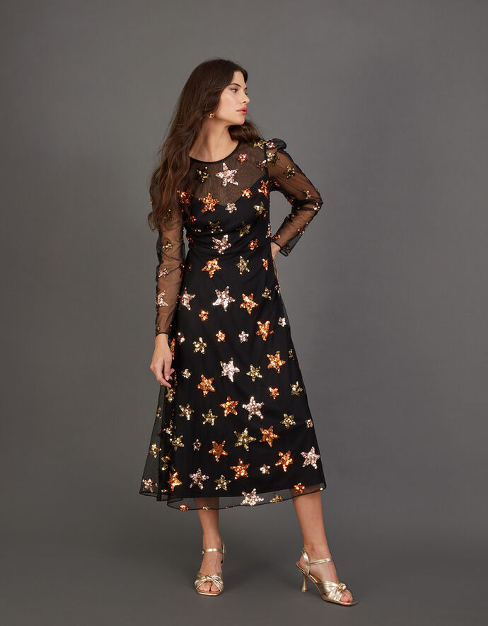 Jacque Star Midi Dress Black