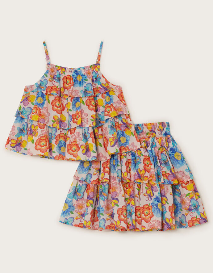 Floral Print Ruffle Set Pink | Girls' Beach & Swimwear | Monsoon UK.
