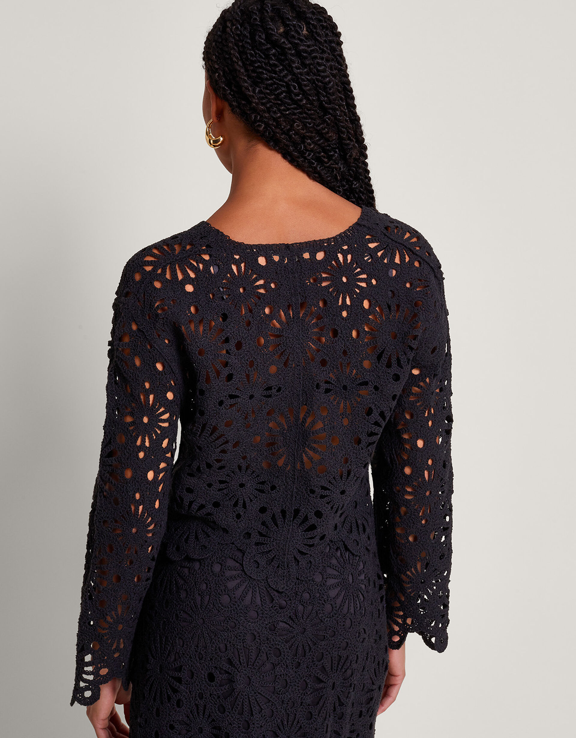 Riri Crochet Cardigan Black | Cardigans | Monsoon UK.