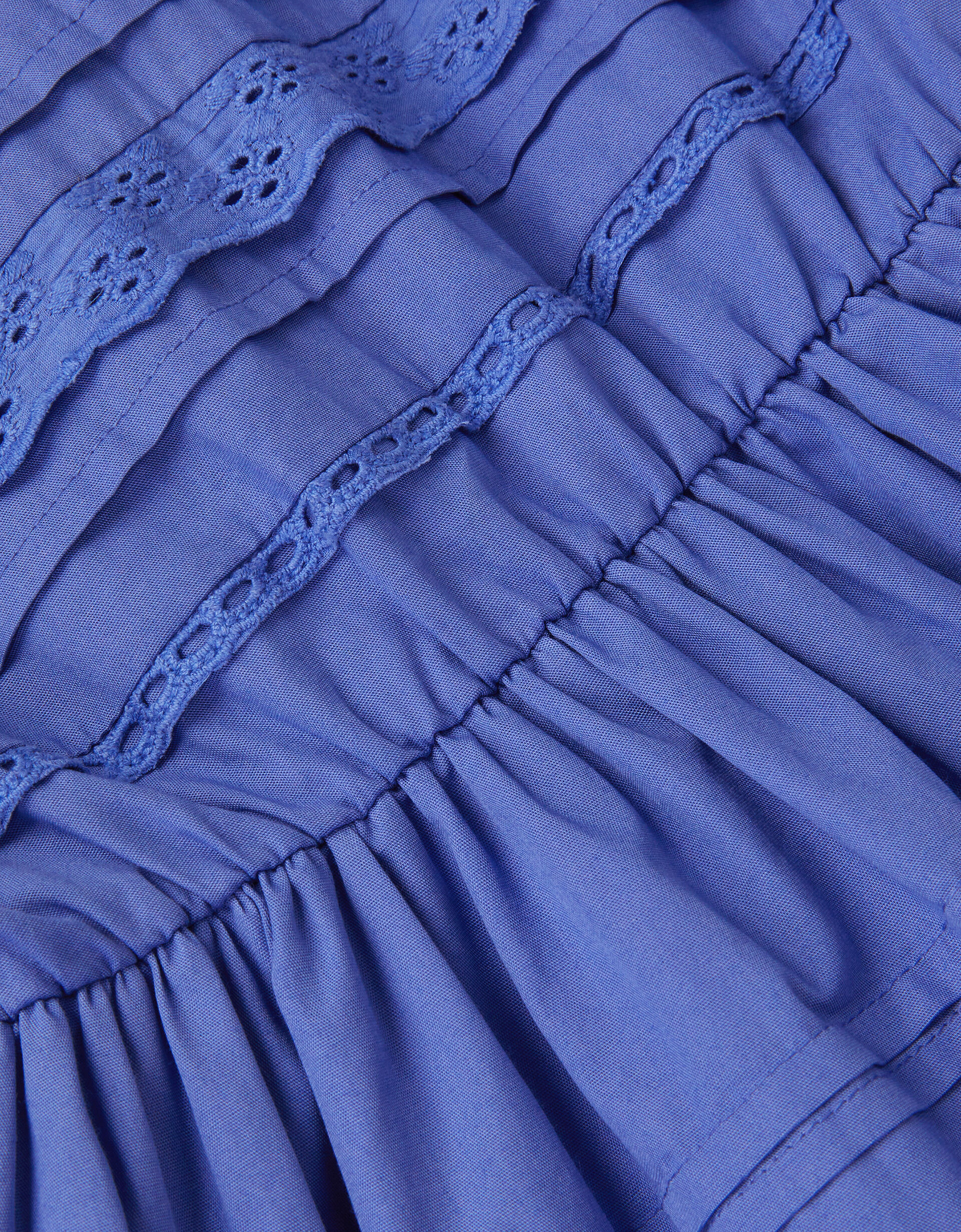 Broderie Tiered Dress Blue | Girls' Dresses | Monsoon UK.