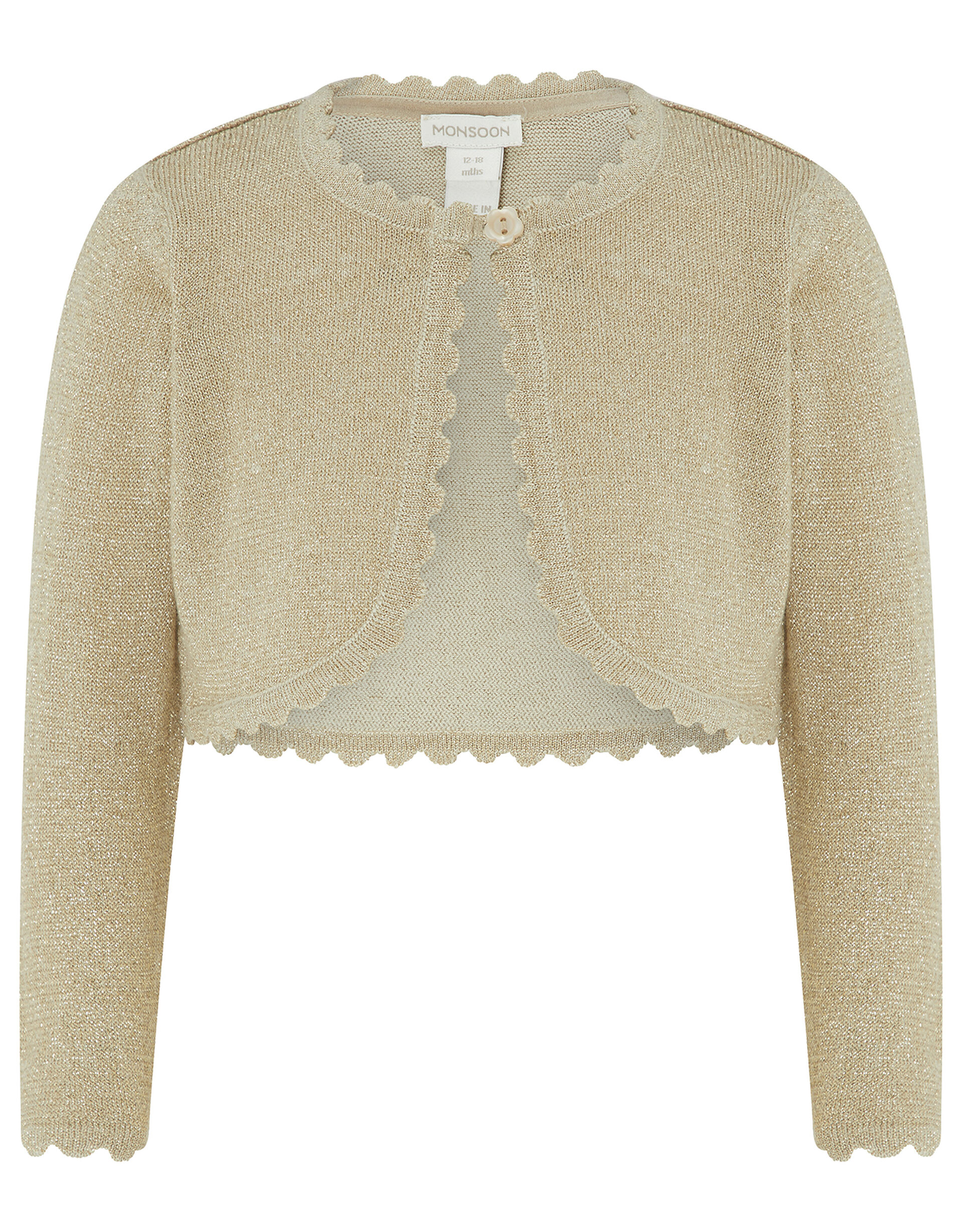 Baby Niamh Sparkle Knit Cardigan Gold | Baby Girl Cardigans | Monsoon UK.