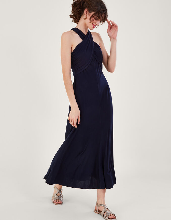 Clo Crossover Maxi Dress Blue