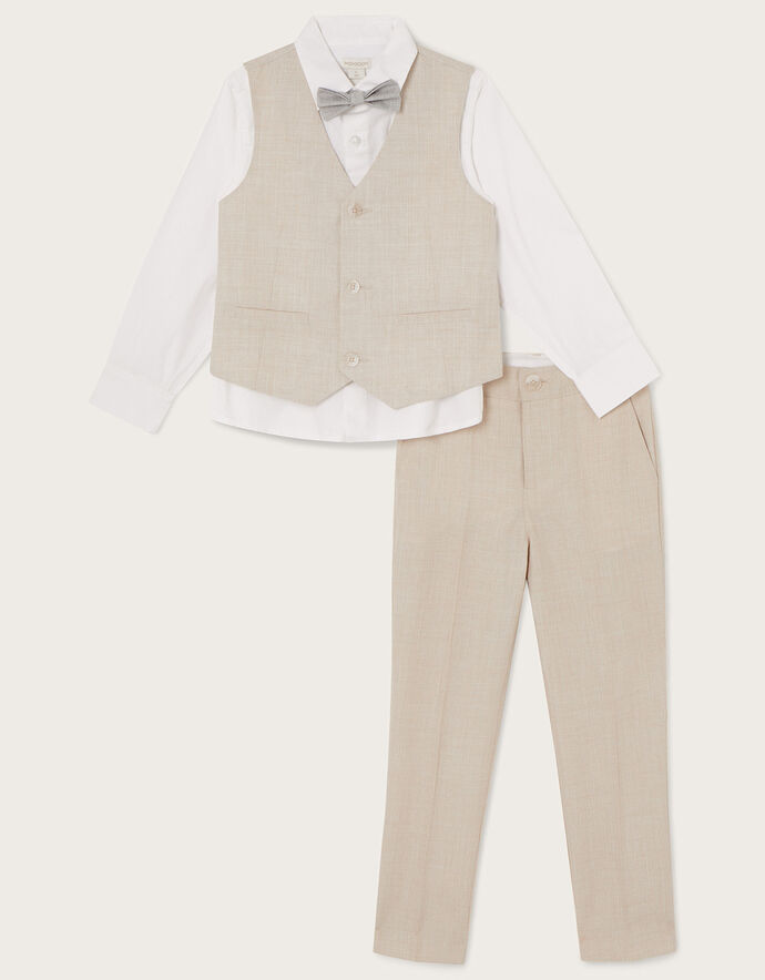 Four-Piece Suit with Bow Tie Natural