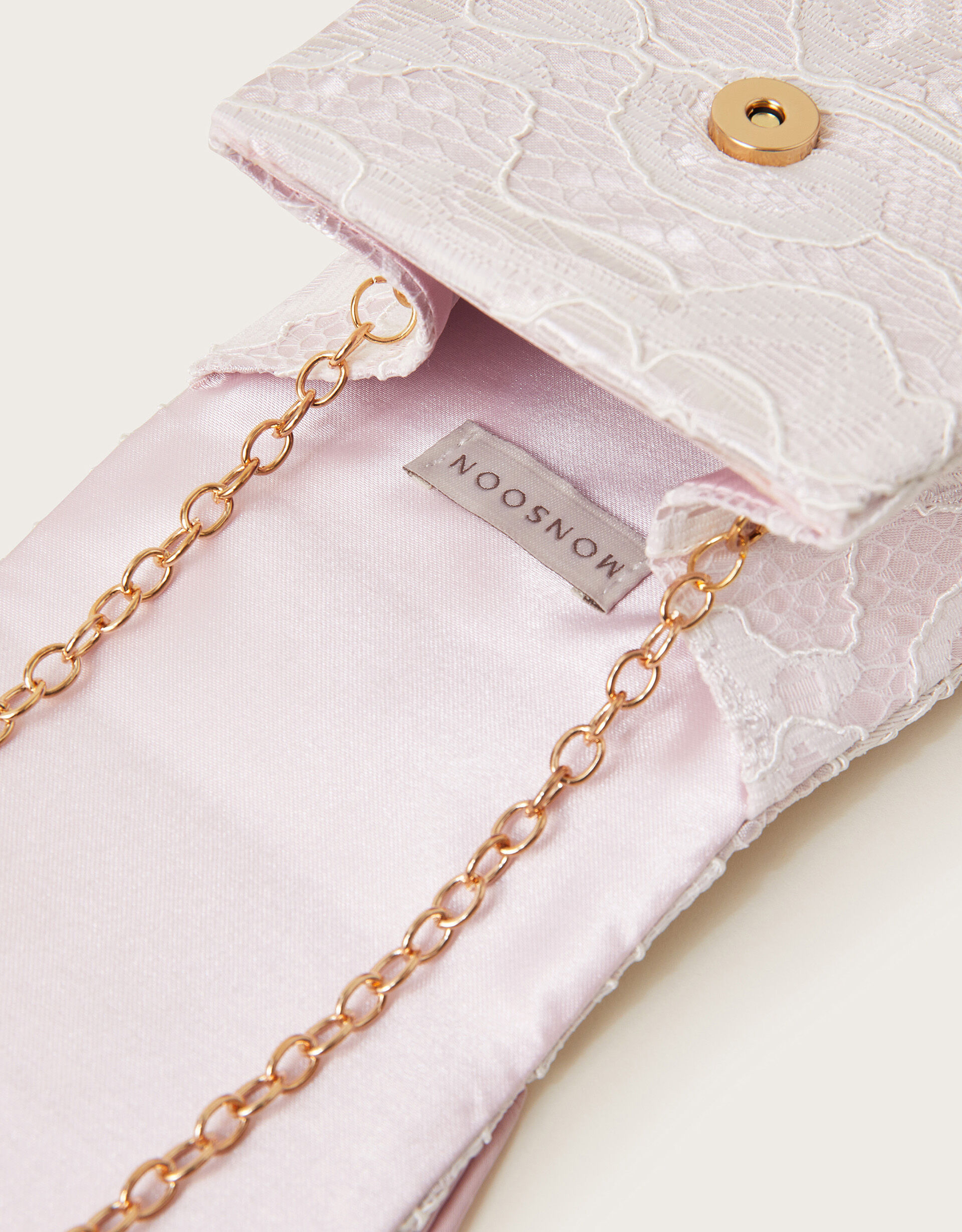 Pearly Bow Bridesmaid Lace Bag Pink