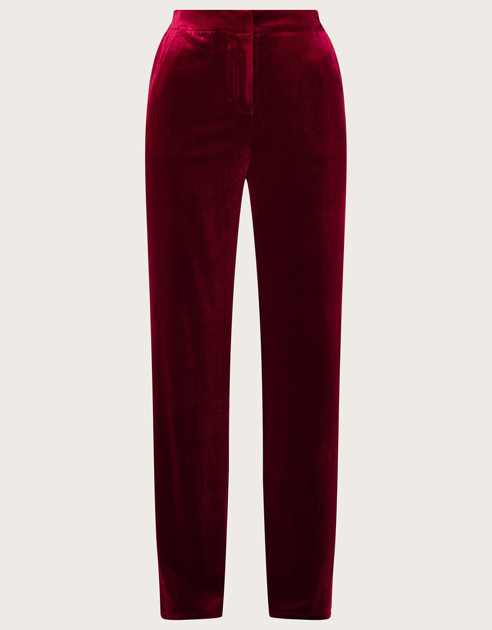 Carla Velvet Bootcut Trousers Red | Trousers & Leggings | Monsoon UK.