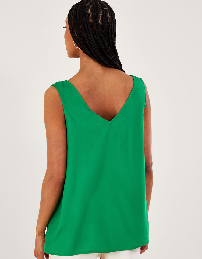 Embroidered Wide Strap Vest Top Green | Vests, Camisoles And Sleeveless ...