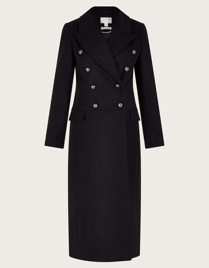 Daria Double-Breasted Coat Black | Women's Coats | Monsoon UK.
