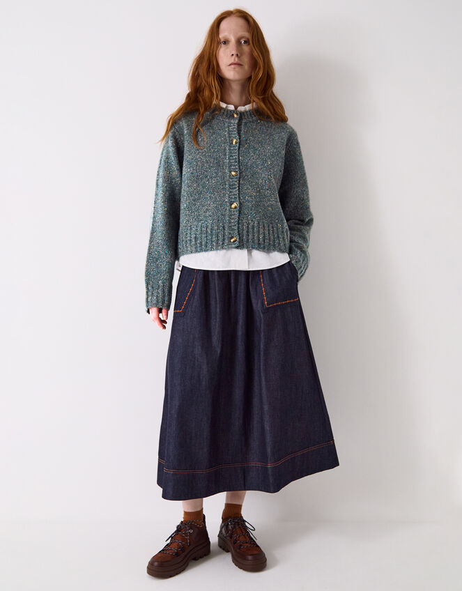 East Zoya Neppy Wool Blend Cardigan Teal