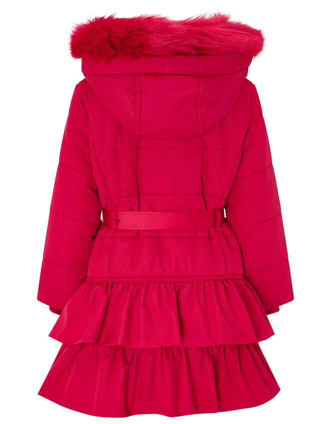 Ruby Padded Coat with Hood Red