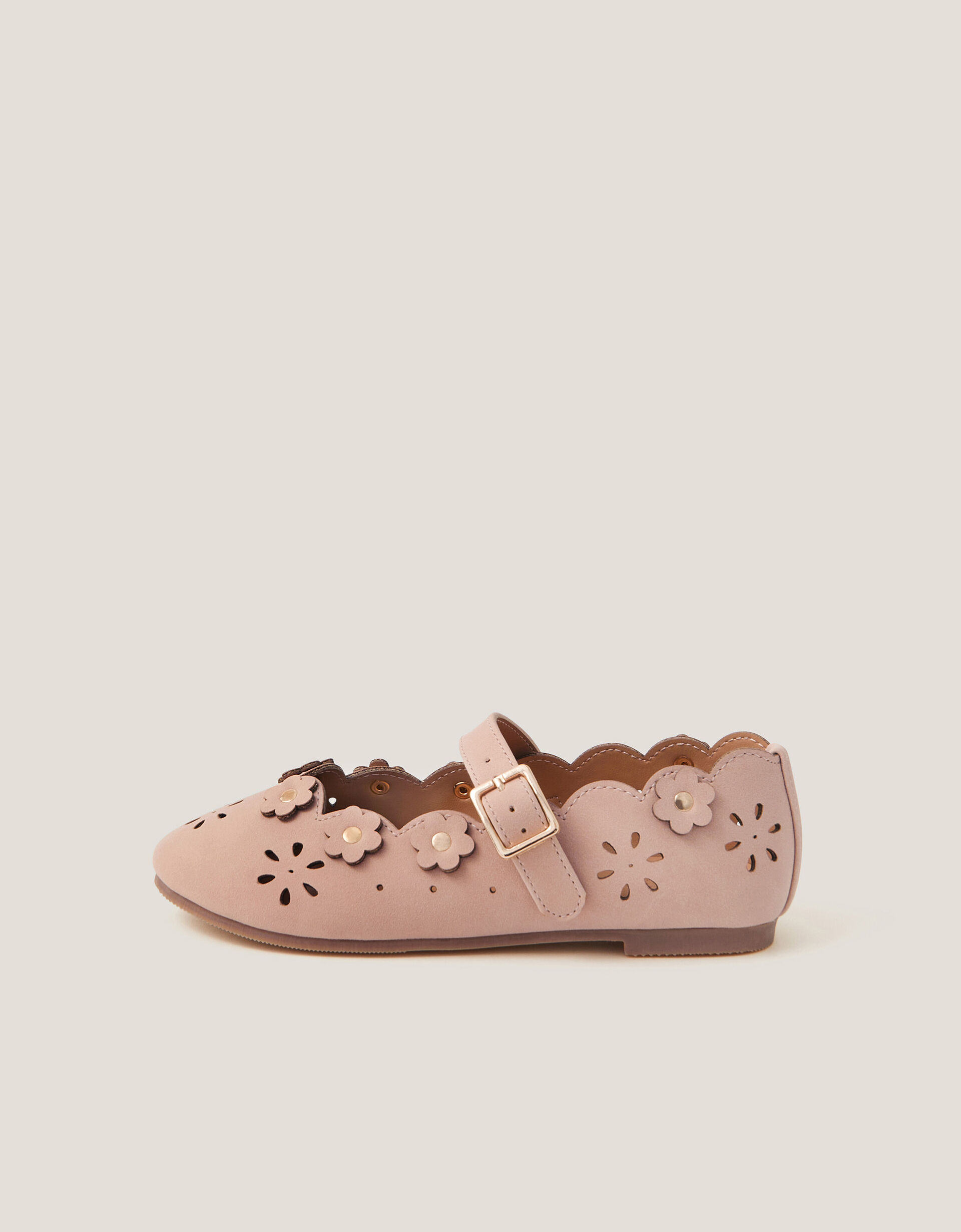 Flower Cutwork Ballet Flats Pink | Girls' Flat Shoes | Monsoon UK.