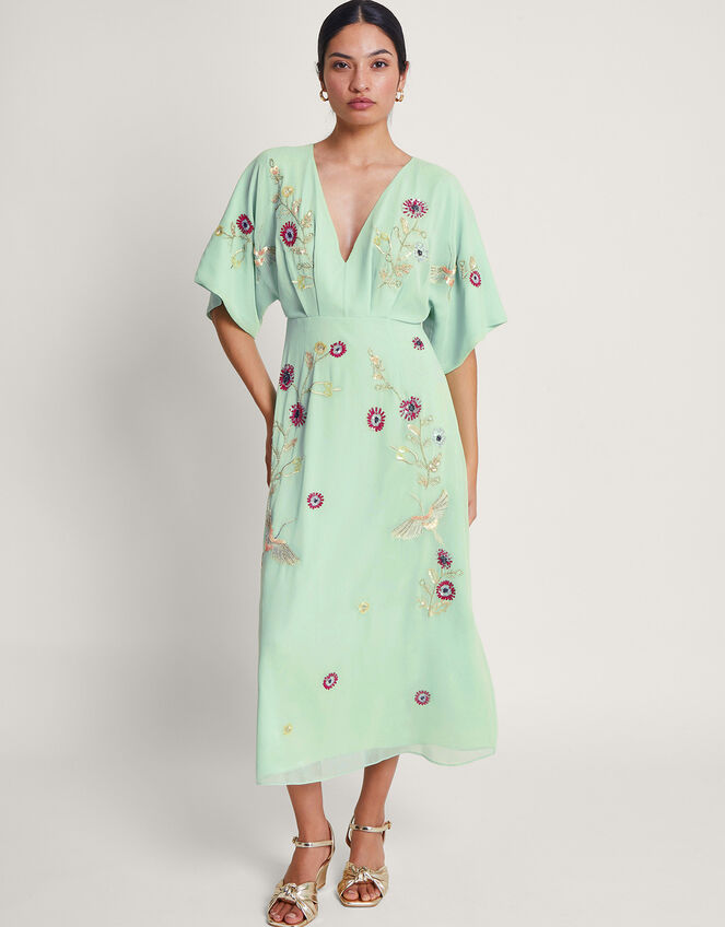 Rosalie Hand-Embellished Dress Green | Evening Dresses | Monsoon UK.