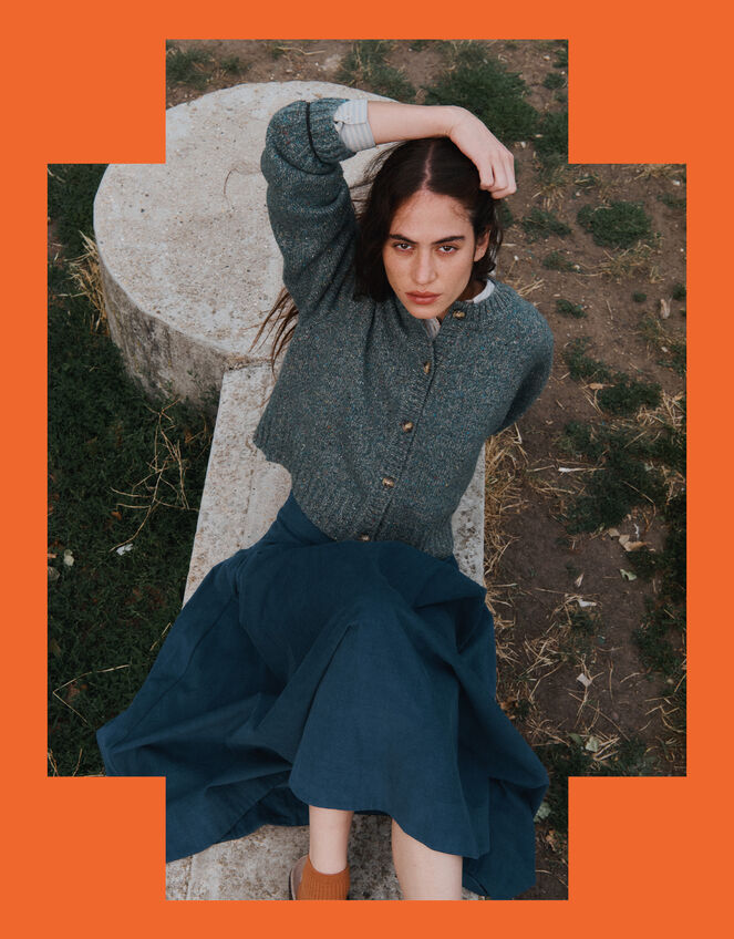 East Zoya Neppy Wool Blend Cardigan Teal