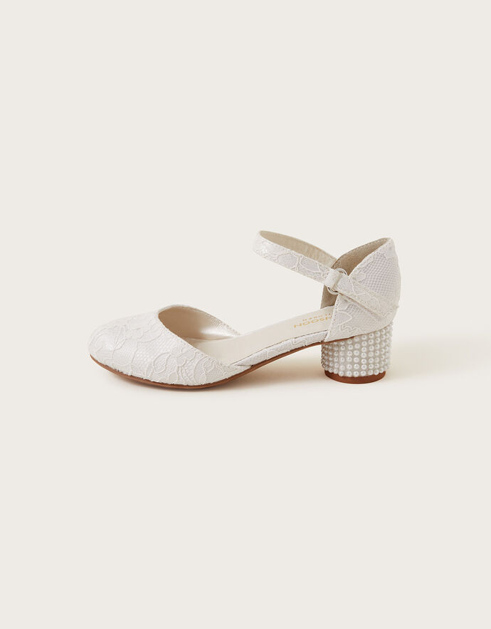 Pretty Lacey Two-Part Heels Ivory