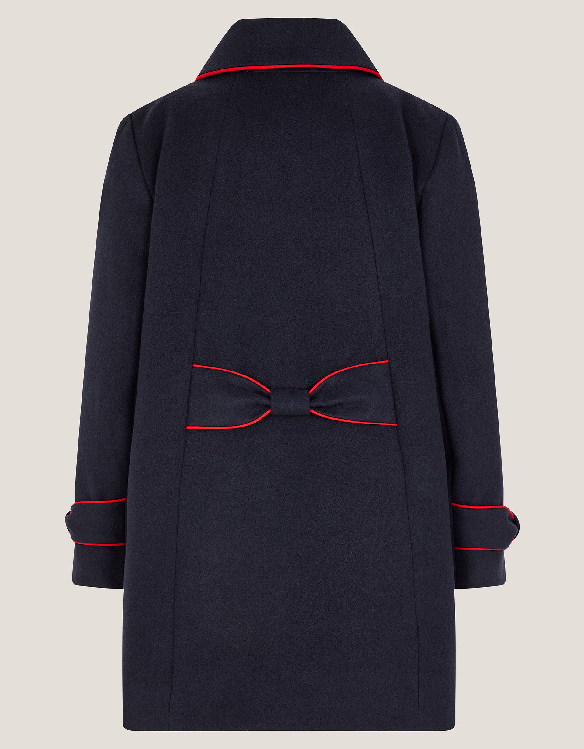 Piped Bow Coat Blue | Girls' Coats & Jackets | Monsoon UK.