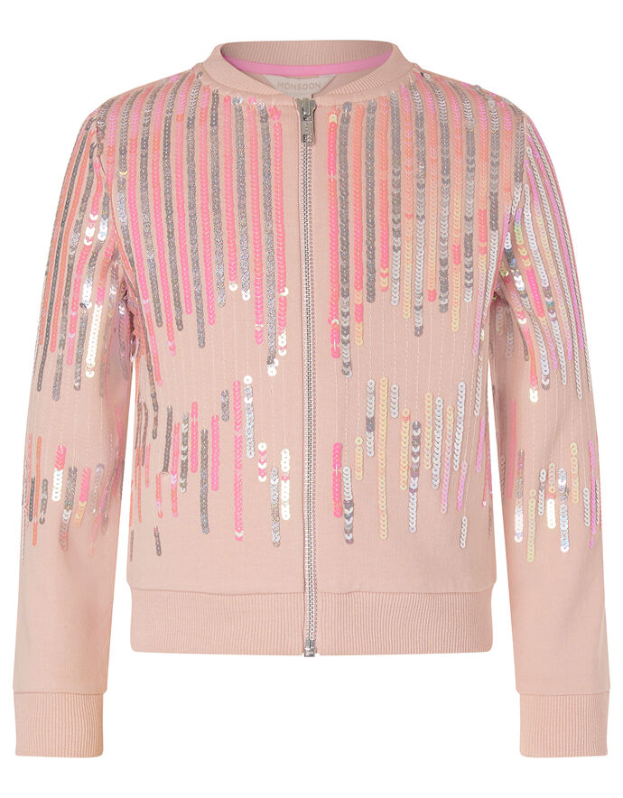 Sequin Bomber Jacket Pink | Girls' Cardigans | Monsoon UK.