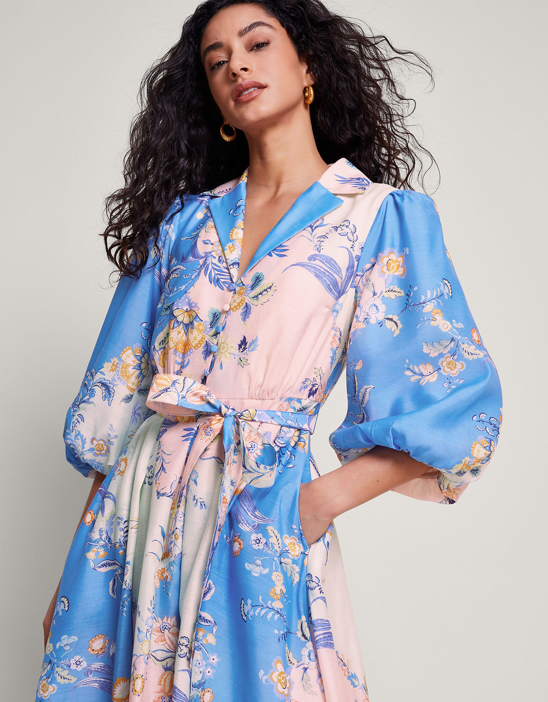 Adela Shirt Dress Blue | Evening Dresses | Monsoon UK.