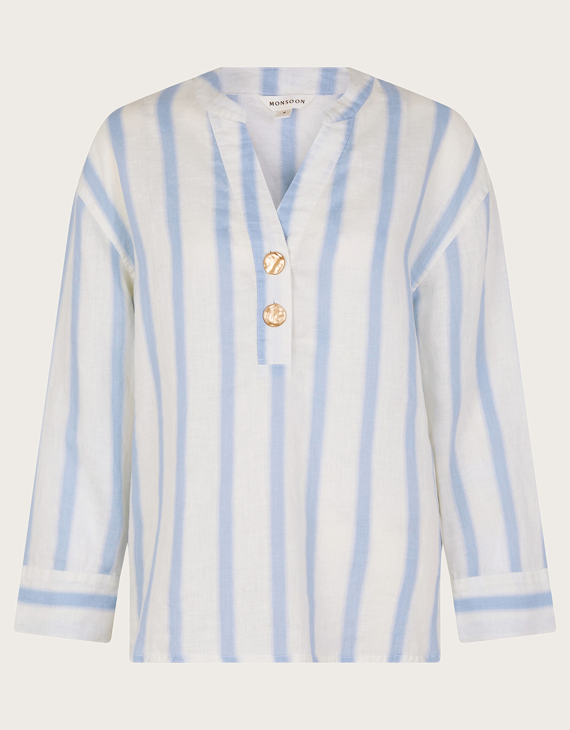 Lea Stripe Linen Top Blue | Tops & T-shirts | Monsoon UK.