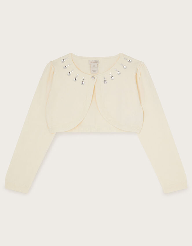 Maisie Diamante Trim Cardigan Ivory | Girls' Cardigans | Monsoon UK.