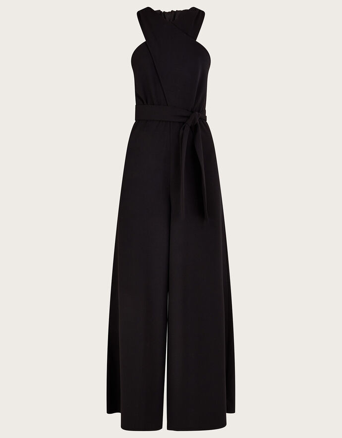 Jersey Smart Cross-over Jumpsuit Black