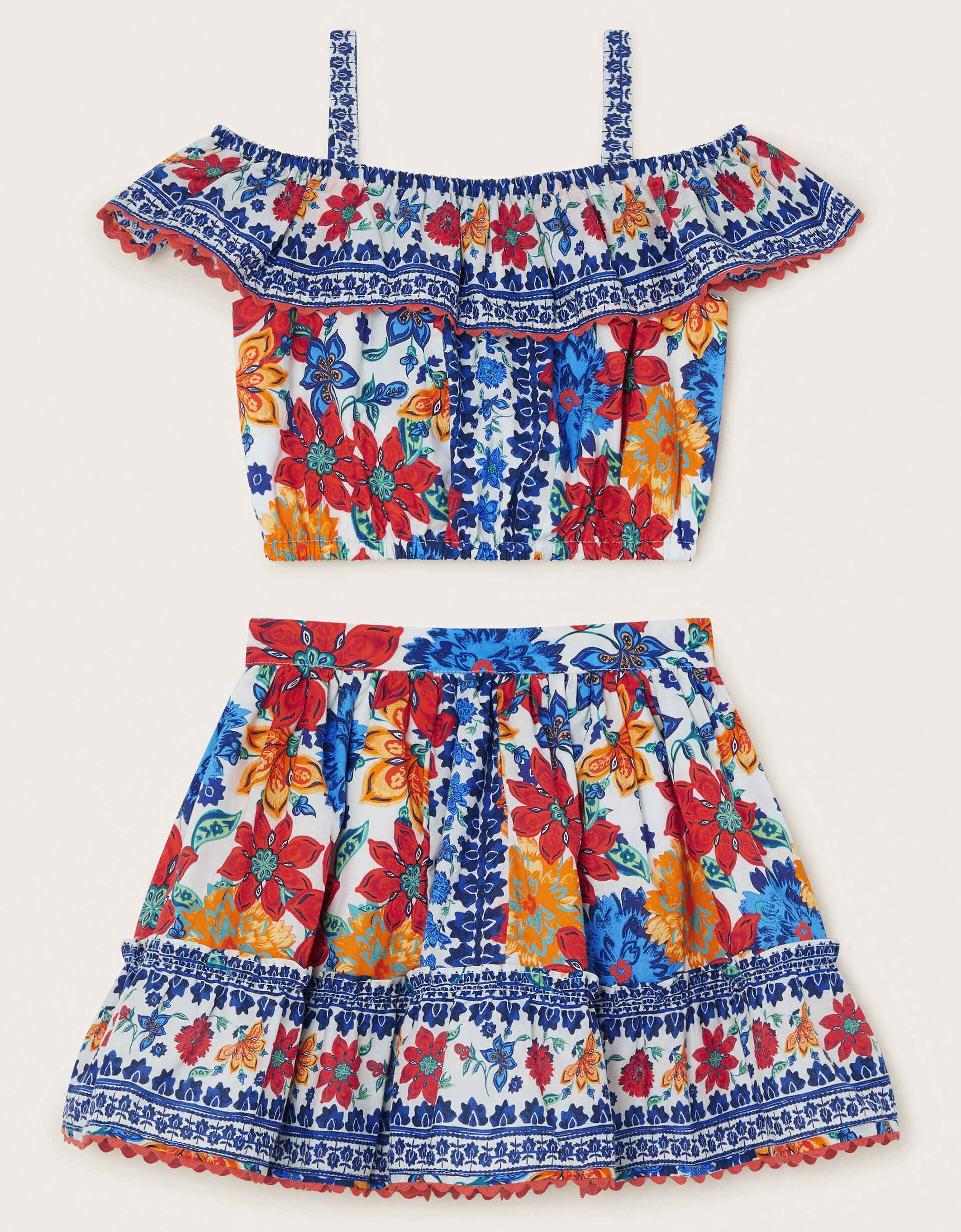 Tile Print Top and Skirt Blue | Girls' Sets & Outfits | Monsoon UK.