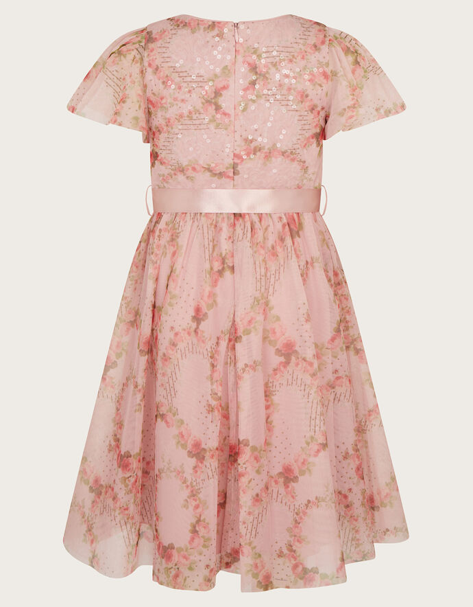 Rose Print Dress Pink