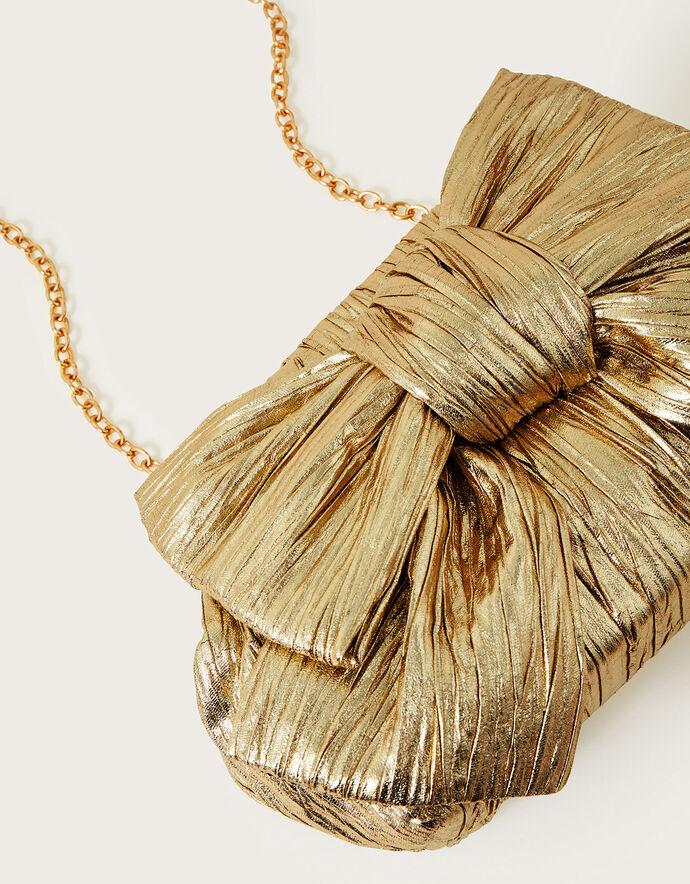 Oversized Bow Metallic Bag | Bags & Purses | Monsoon UK.