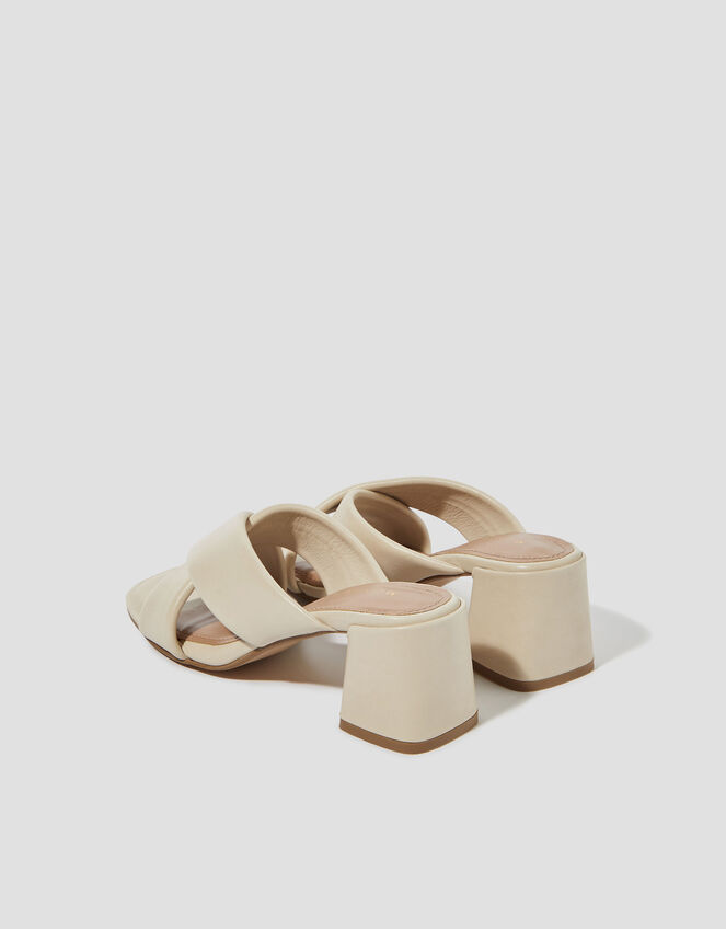 Oralia Leather Crossover Mule Heels Cream | Women's Shoes | Monsoon UK.