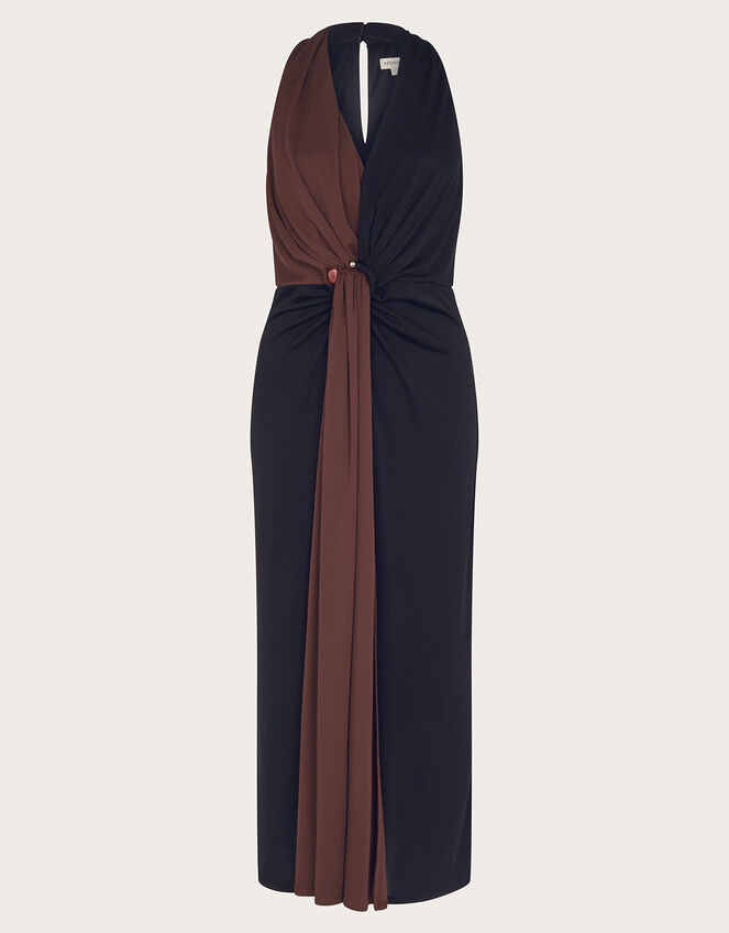 Tia Two-Tone Dress Brown | Midi Dresses | Monsoon UK.