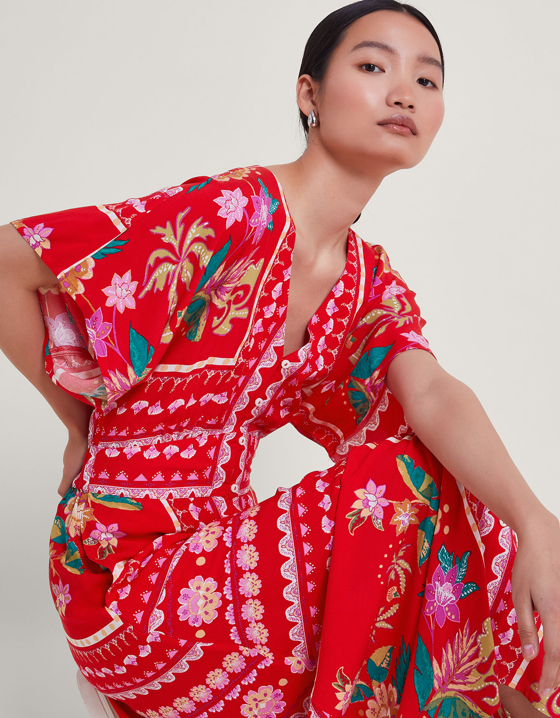 Sandie Print Dress Red | Day Dresses | Monsoon UK.