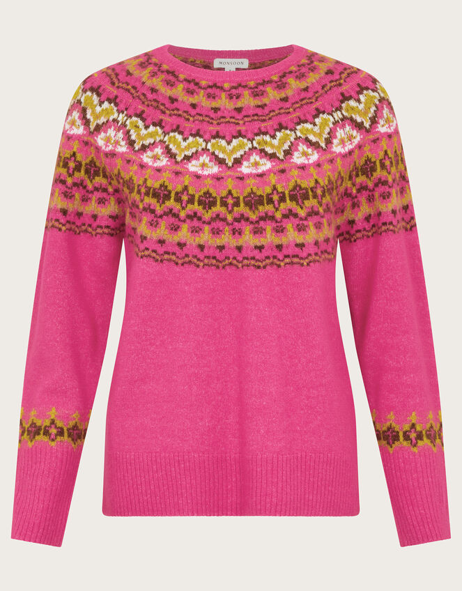 Fern Fair Isle Jumper Pink | Jumpers | Monsoon UK.