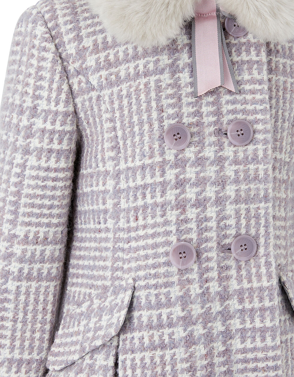 Dogtooth Tweed Coat Purple | Girls' Coats & Jackets | Monsoon UK.