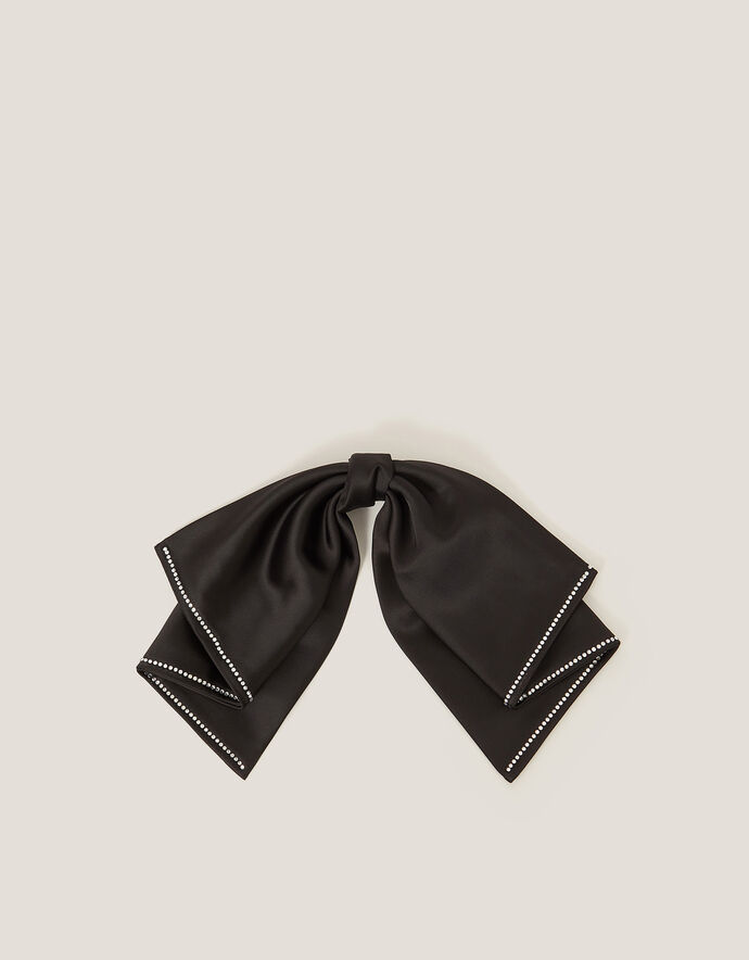 Waterfall Bow Hair Clip Black