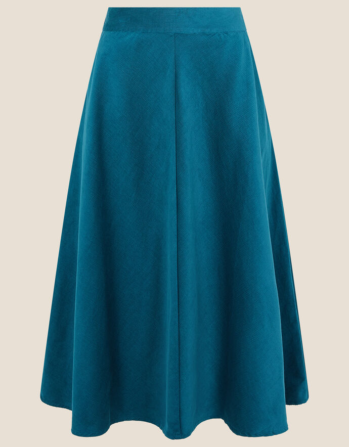 Cord Circle Midi Skirt Teal