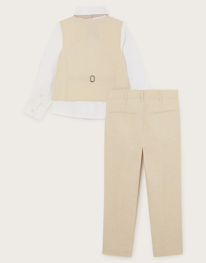 Four-Piece Smart Suit in Linen Blend Natural | Boys' Suits & Sets ...