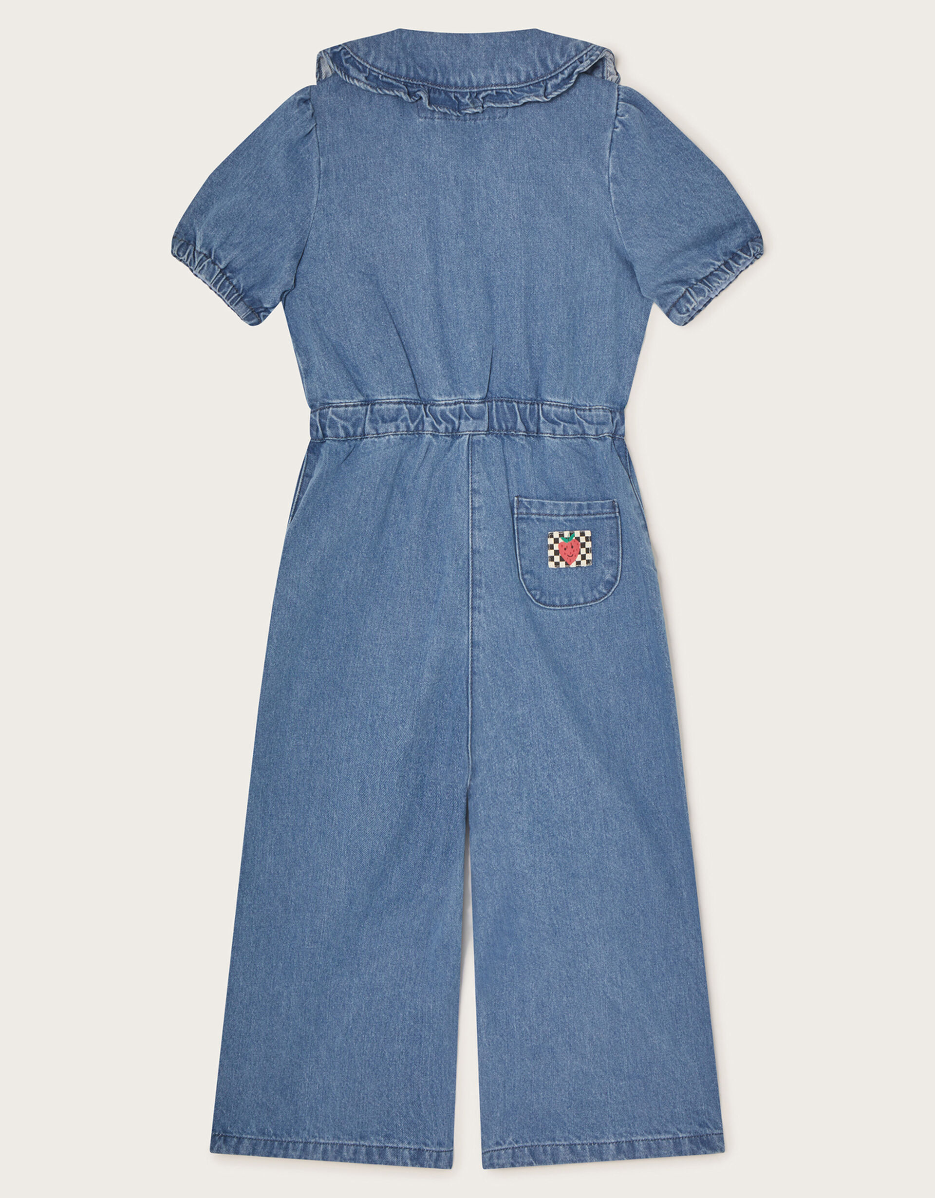 Short Sleeve Denim Jumpsuit Blue | Girls' Jumpsuits & Playsuits ...