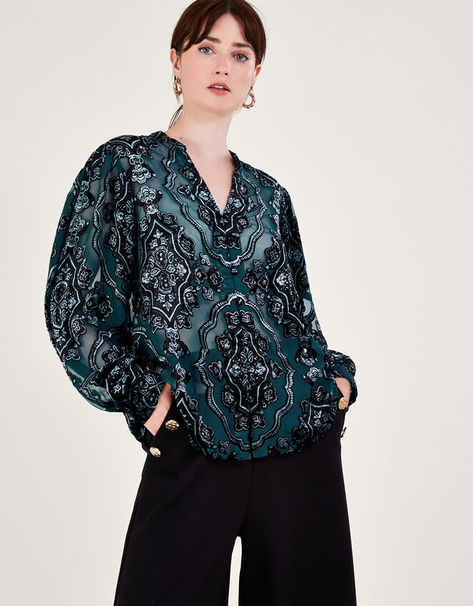 Darcy Devore Blouse Teal
