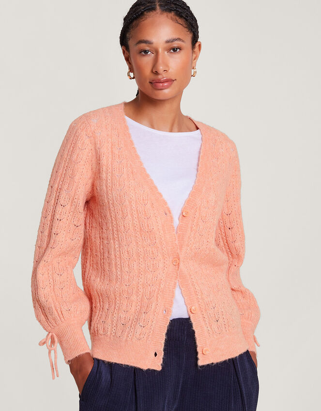 Super-Soft Pointelle Cardigan Orange | Cardigans | Monsoon UK.