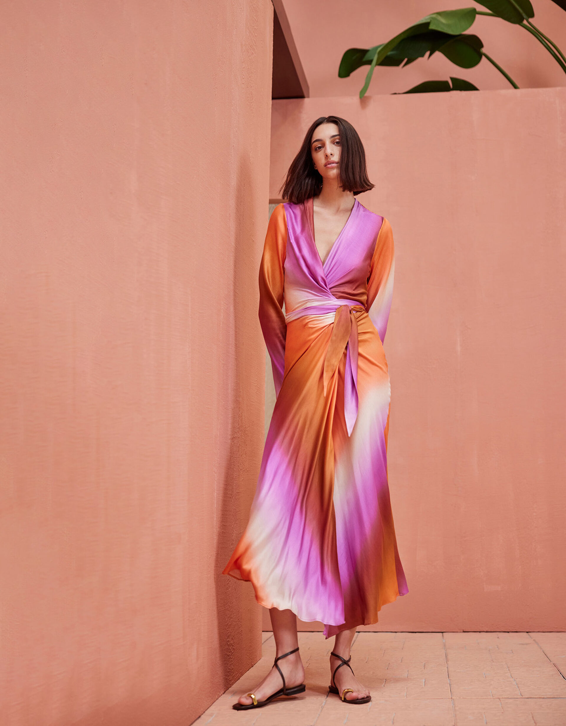 Devotion Twins Ombre Satin Dress Purple