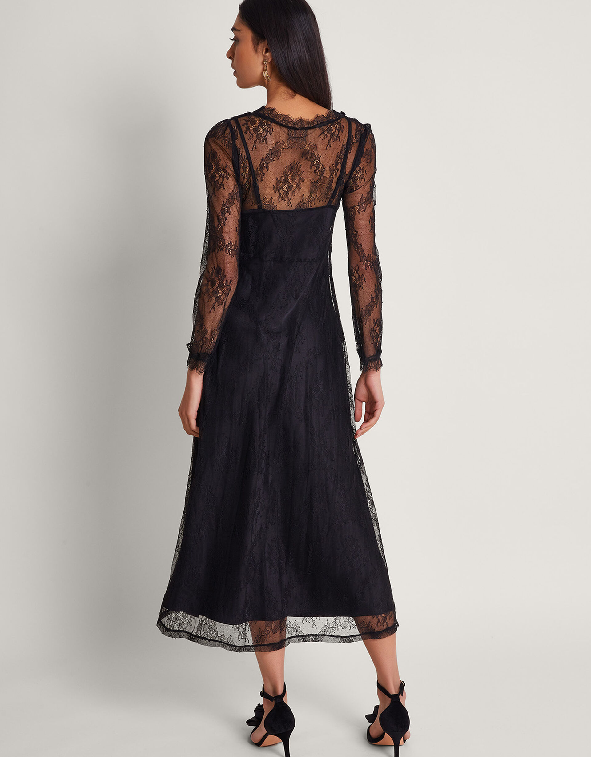 Blakely Lace Corsage Dress Black