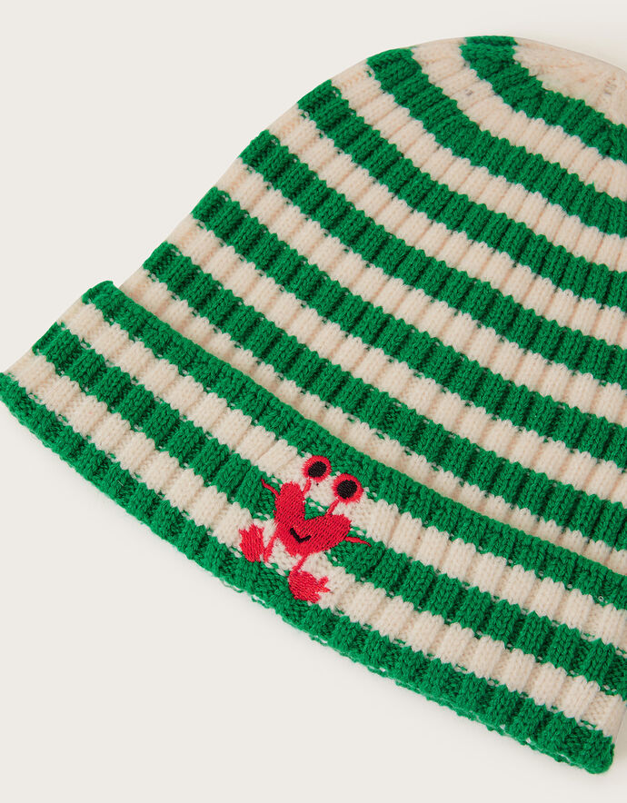 Monster Stripe Beanie Hat Green | Boys' Accessories | Monsoon UK.